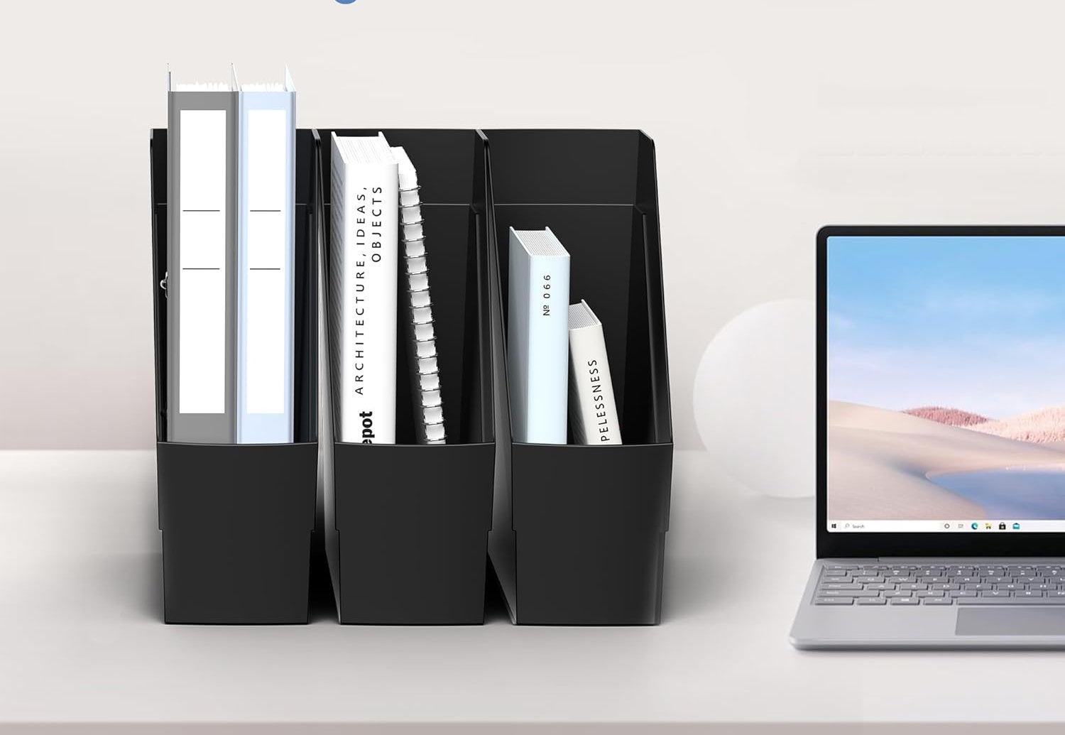 RAPTIZ 3 Pack Magazine Rack, Plastic File Folder Bin Desk Organizer ...