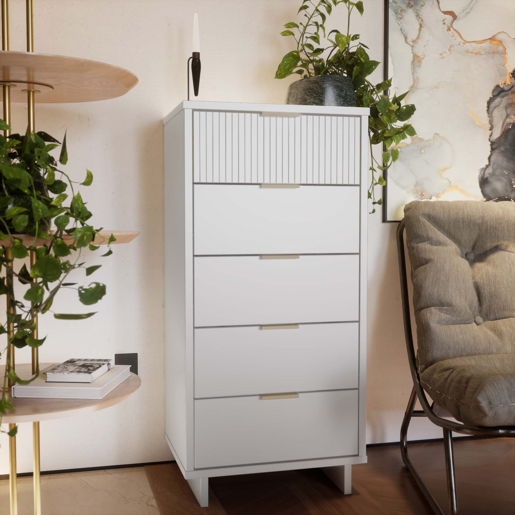 Latitude Run® Granville 24" Chest In White (5-Drawer) - Wayfair Canada