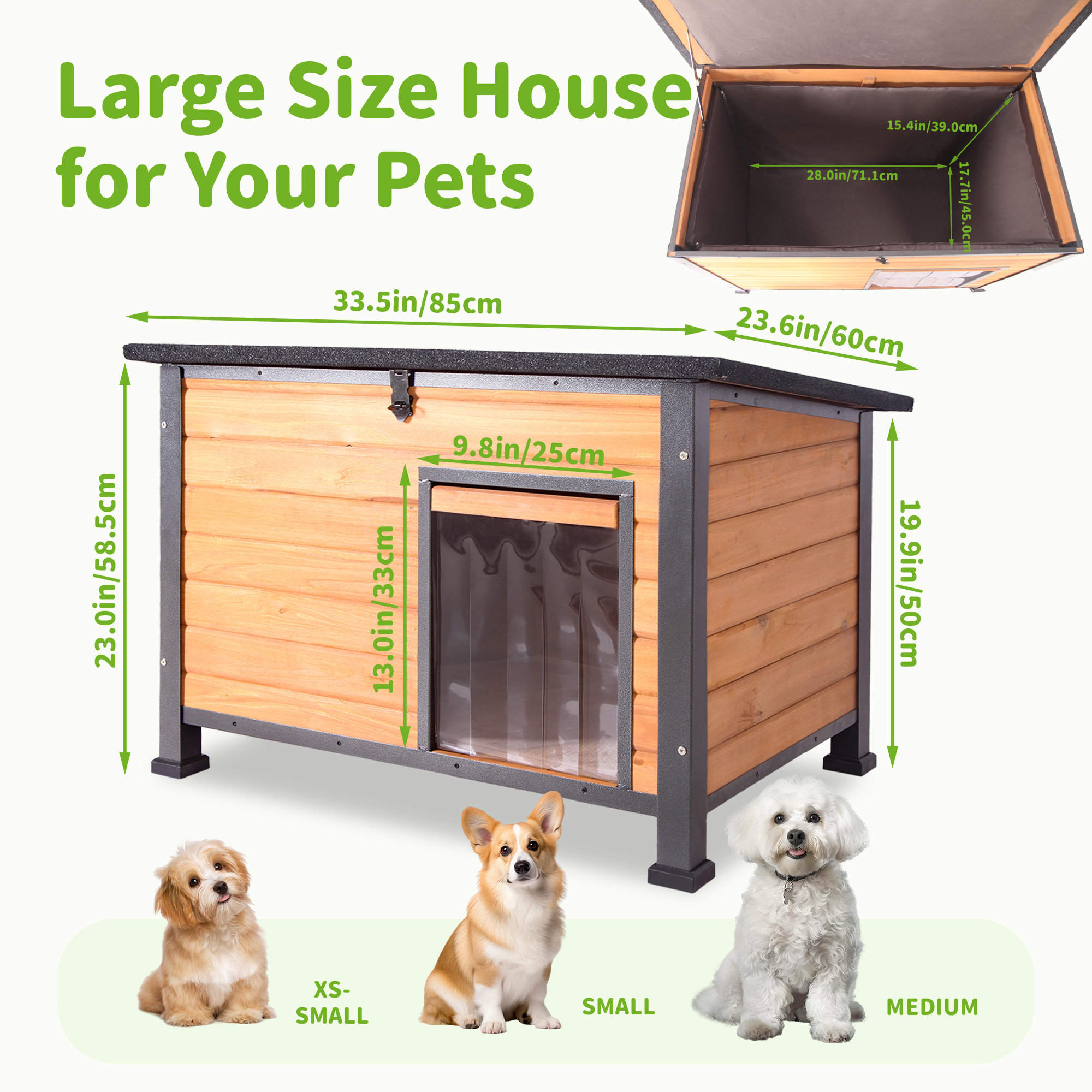 Tucker Murphy Pet™ Weatherproof Large Outdoor Dog House with Removable ...