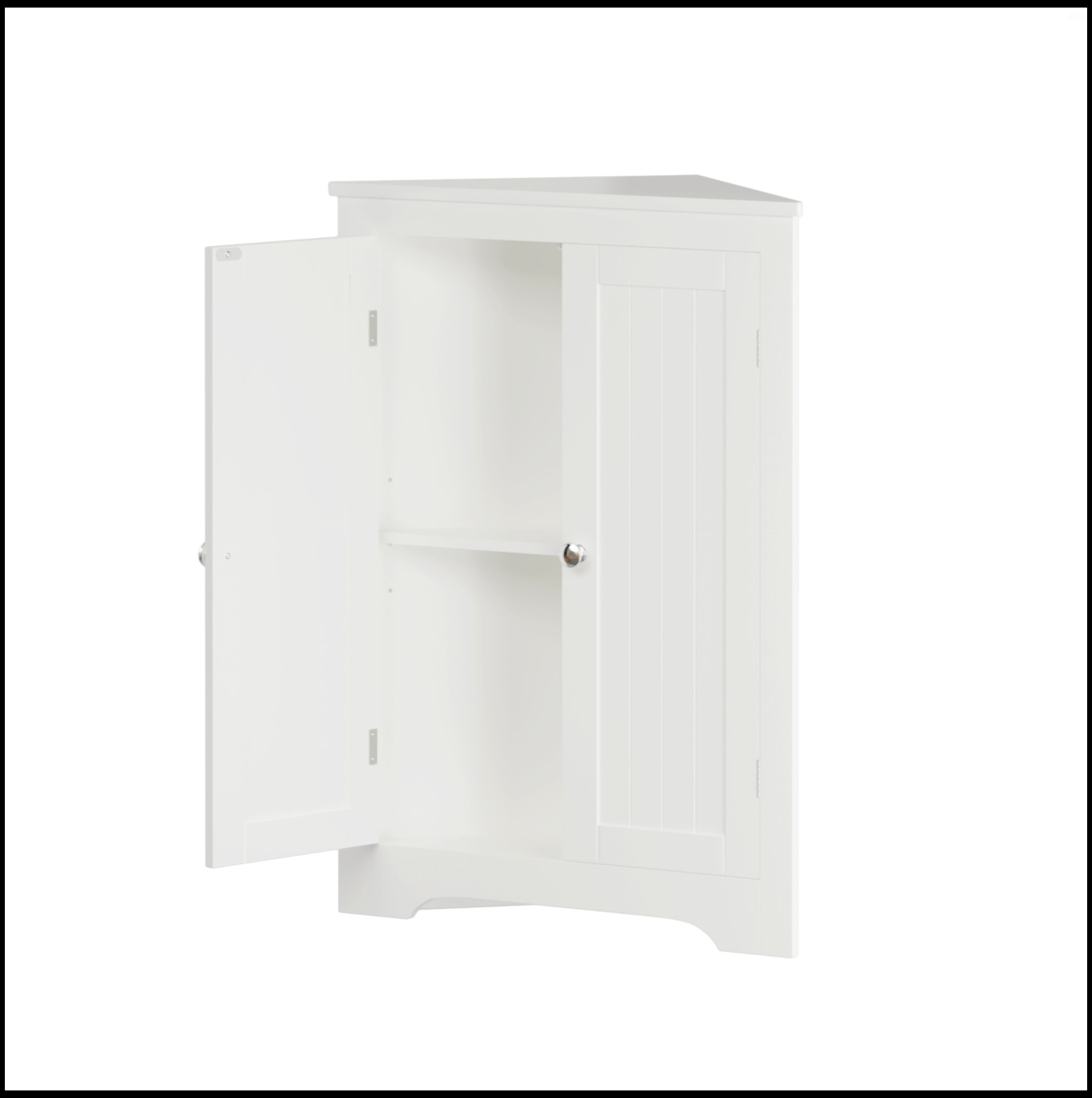 Winston Porter Floor Corner Cabinet with 2 Doors and Adjustable Shelves ...