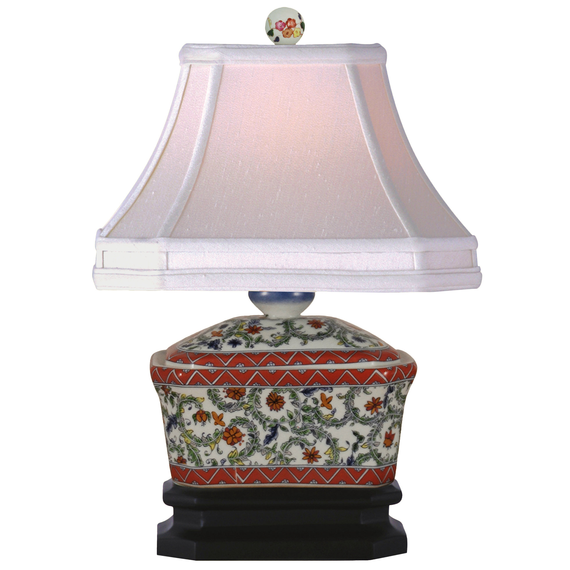 Oriental Furniture Porcelain Tea Candy Box 15" Table Lamp & Reviews ...