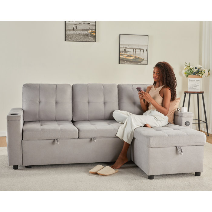 Wade Logan® Brodrick 84'' Upholstered Sleeper Sofa & Reviews | Wayfair