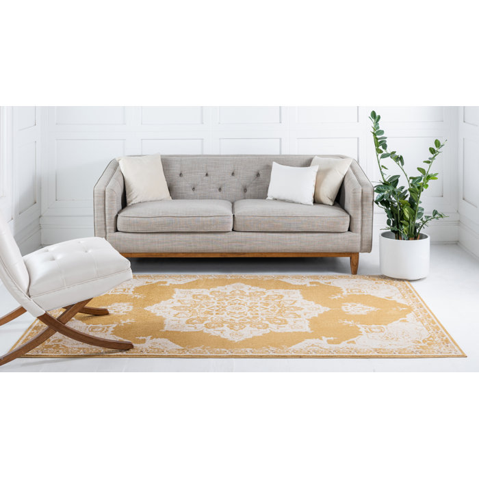 Bungalow Rose Whitwell Performance Gold Rug & Reviews | Wayfair