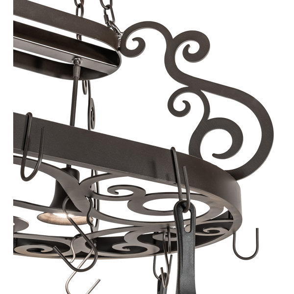 Meyda Lighting Neo Metal Handcrafted Oval Hanging Pot Rack | Wayfair