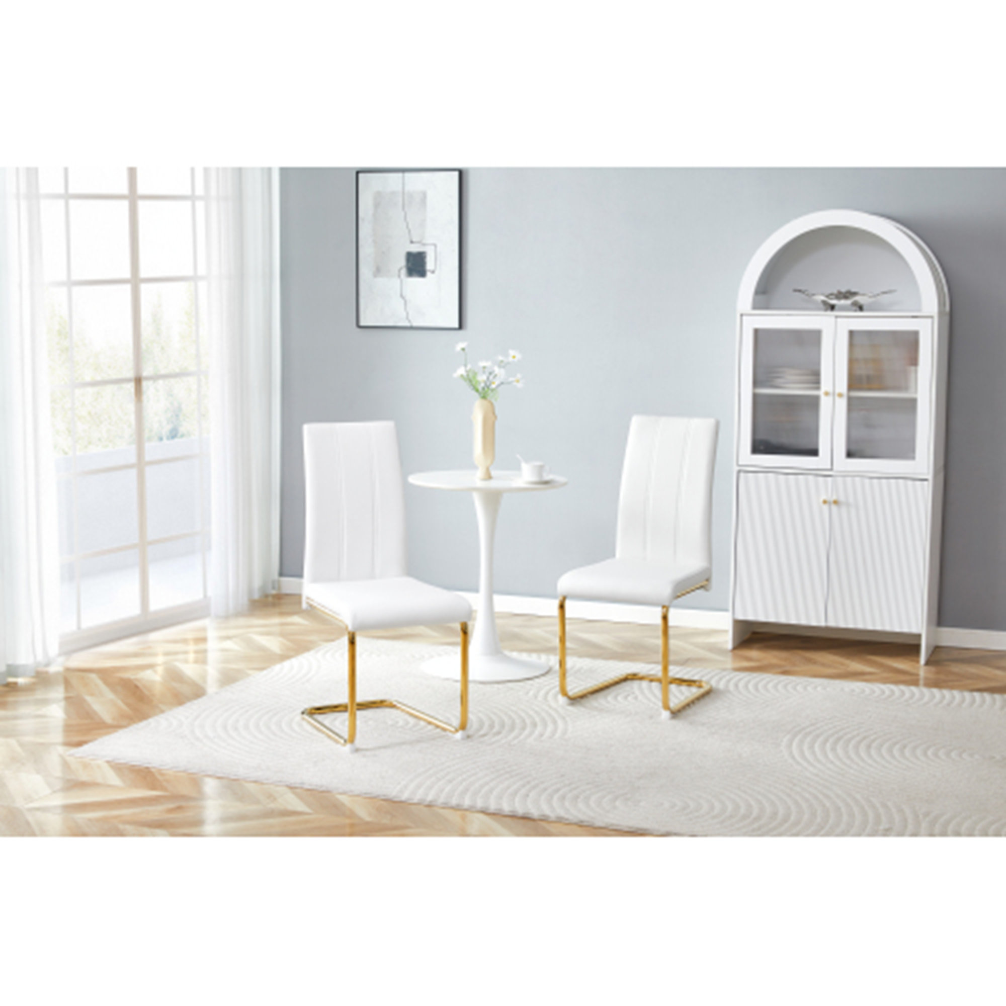 One Allium Way® PU Upholstered Dining Chairs - Modern High-Back Side ...