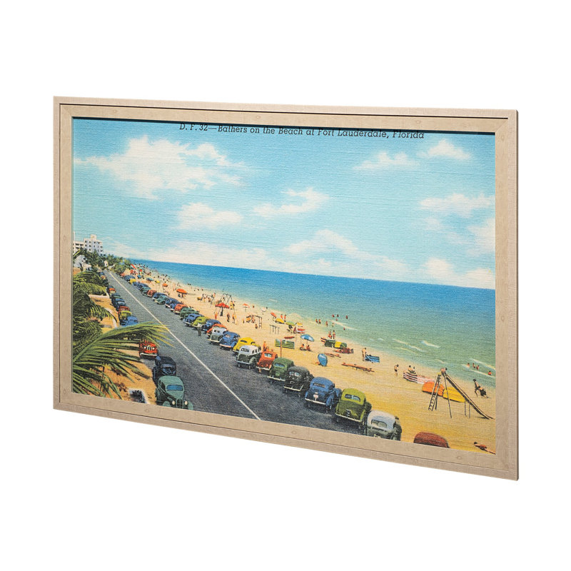 Rosecliff Heights Beach Postcard II Framed On Paper Print | Wayfair