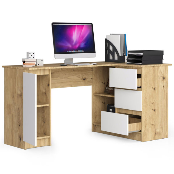 17 Stories Simreet 155Cm W L-Shaped Desk | Wayfair.co.uk