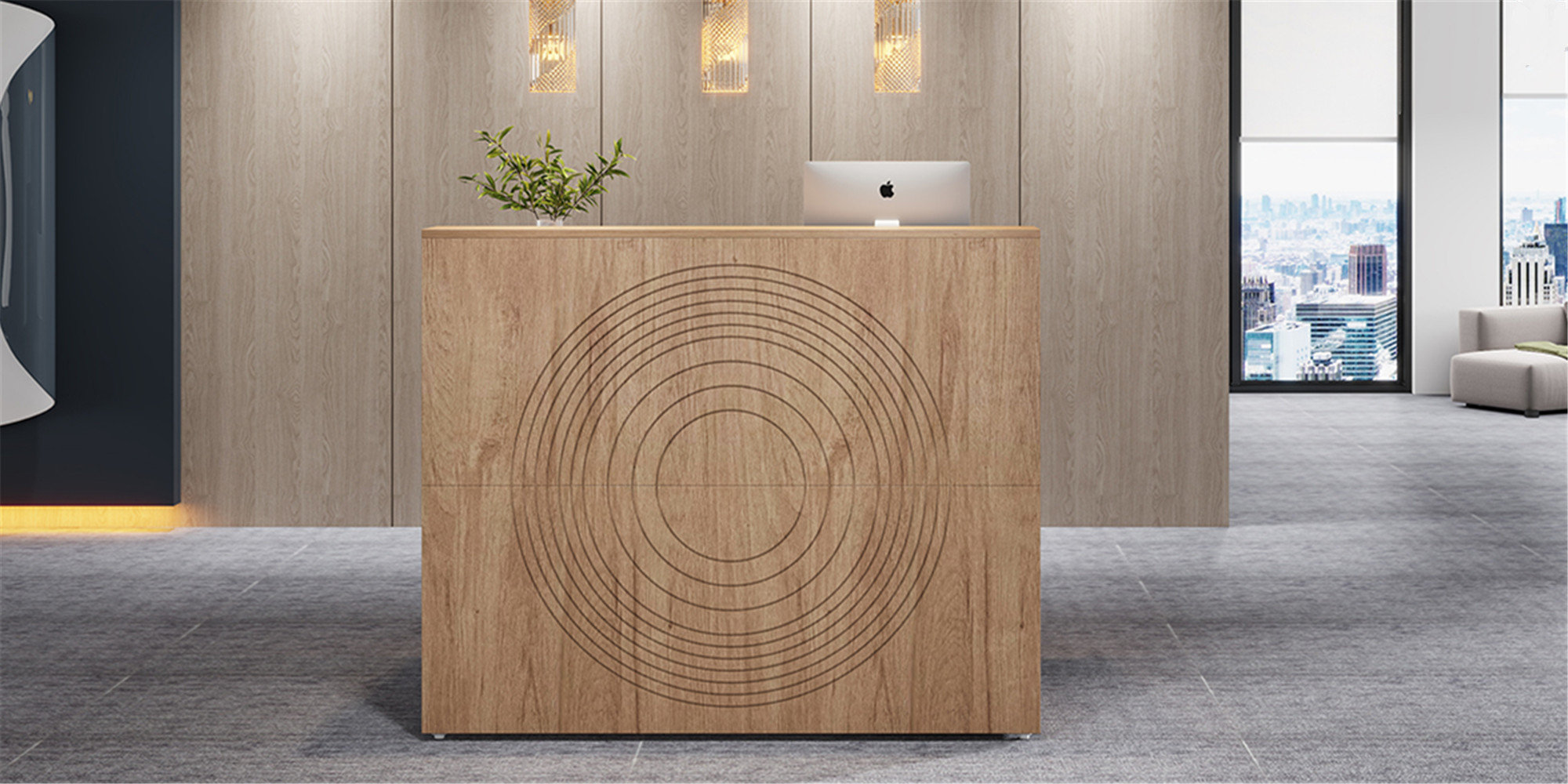 HONGYAN Rectangle Manufactured Wood Reception Desk & Reviews - Wayfair ...