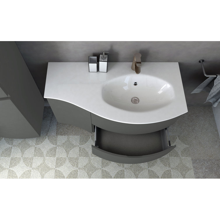 Baden Haus 20'' White Resin U-Shaped Drop-in Bathroom Sink with ...