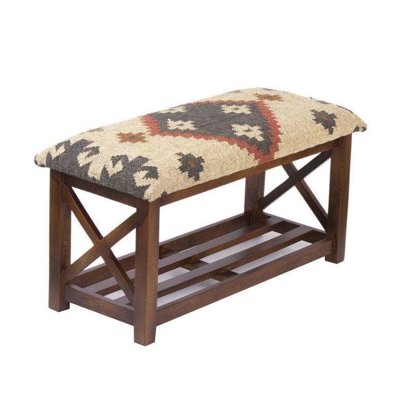 Foundry Select Nicolyn Upholstered Shelves Storage Bench | Wayfair