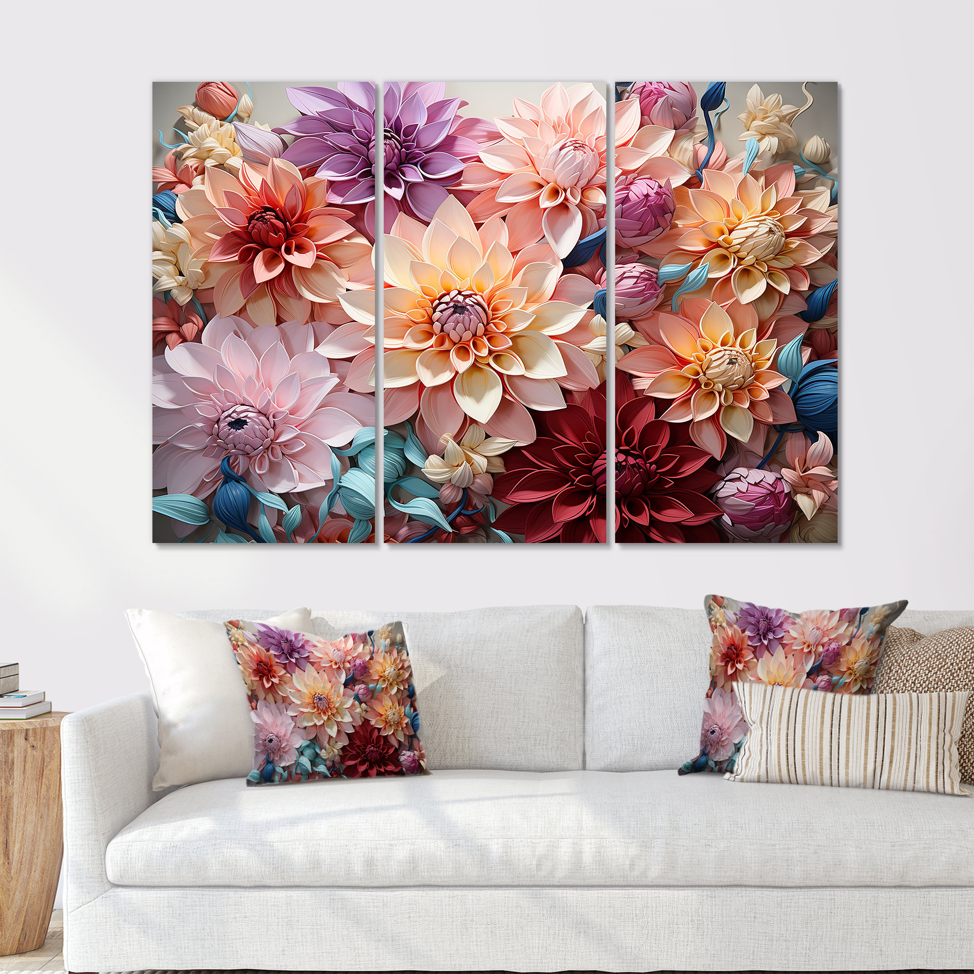 Red Barrel Studio® Dahlia Reflection Flowers Field - Flower Field ...