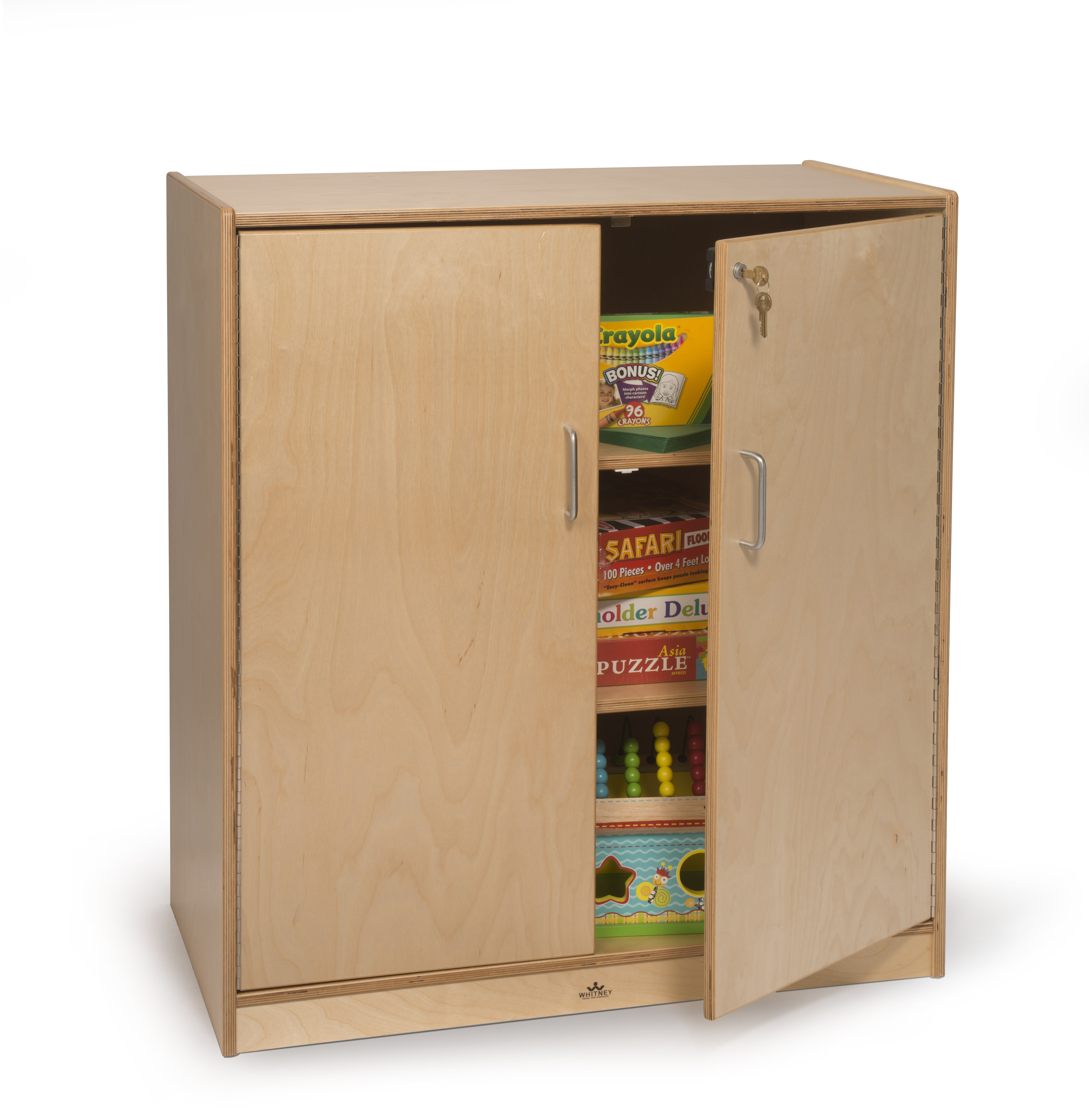 Whitney Brothers® Lockable 3 Compartment Classroom Cabinet with Doors ...