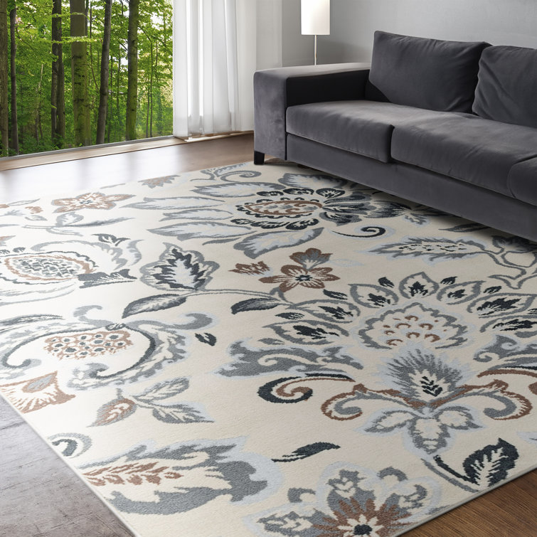 Canora Grey Waldenburg Floral Cream Area Rug & Reviews | Wayfair