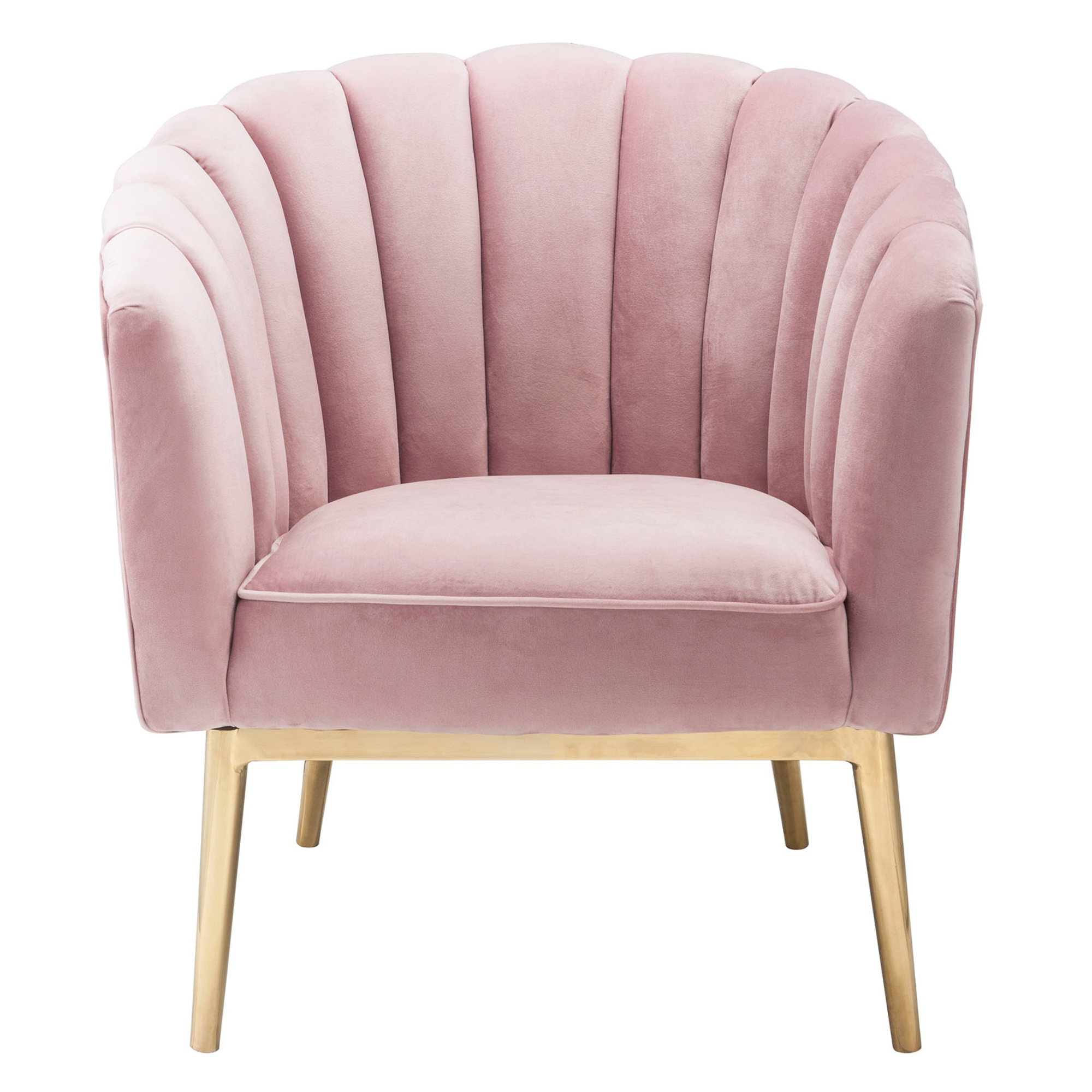 Mercer41 Colla Blush Pink Velvet & Gold Finish Accent Chair (Accent ...