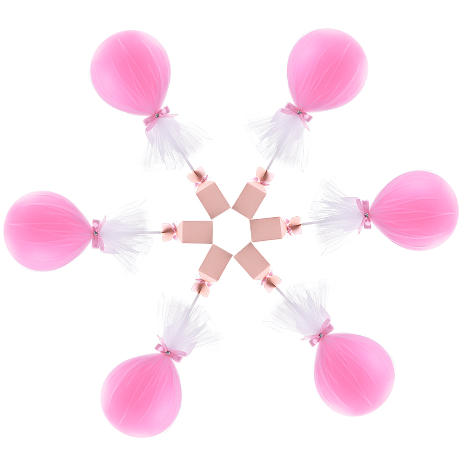 Suppromo Pink Tulle Tutu Balloons With Candy Box For Baby Shower ...