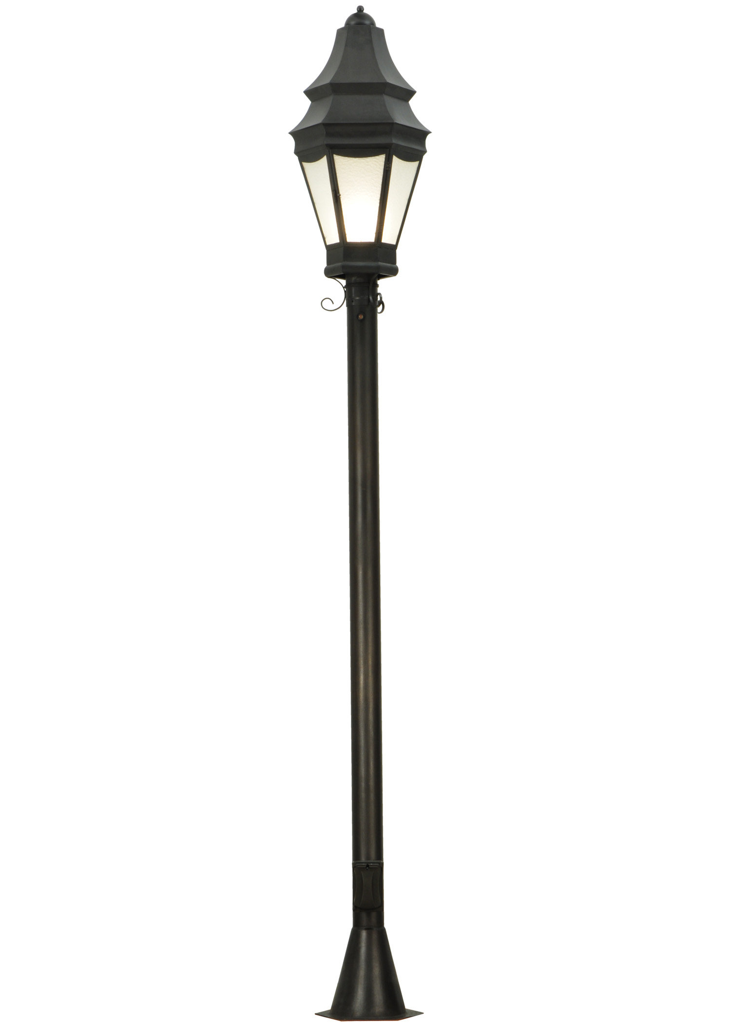 Meyda Lighting Statesboro Black 1 - Light 99" H Lamp Post (Full) | Wayfair