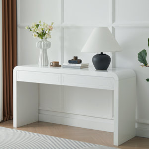 NFusion Caro Modern MDF Console Table With Curved Corners And 2 Drawers ...