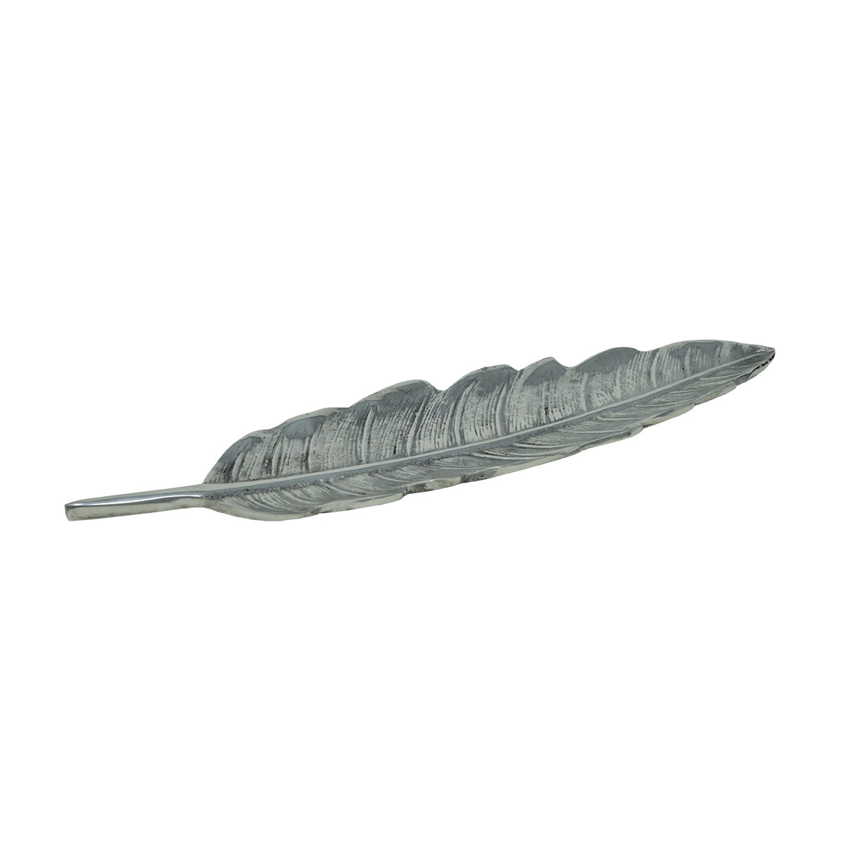 Bungalow Rose Pewter Feather Tray | Wayfair