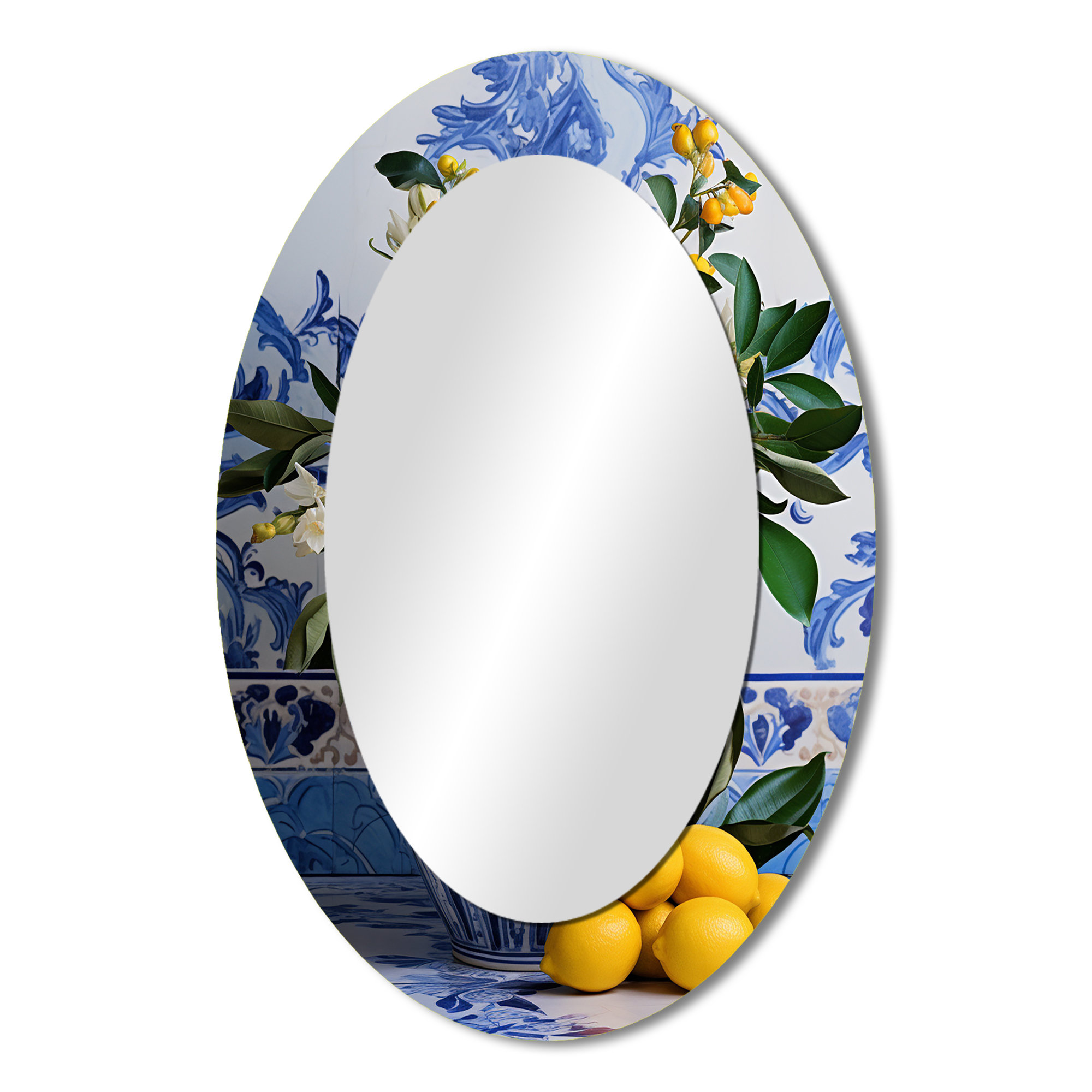 East Urban Home Greek Tiles Still Life Kitchen I - Geometric Oval ...