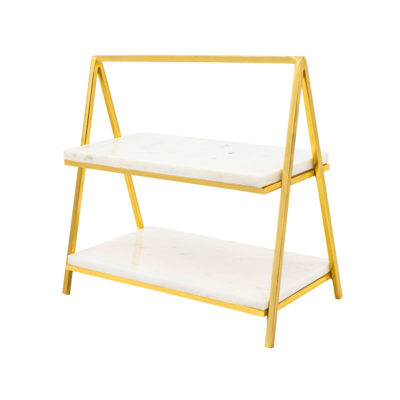 Godinger Silver Art Co Madeline Marble Two Tiered Serving Stand ...