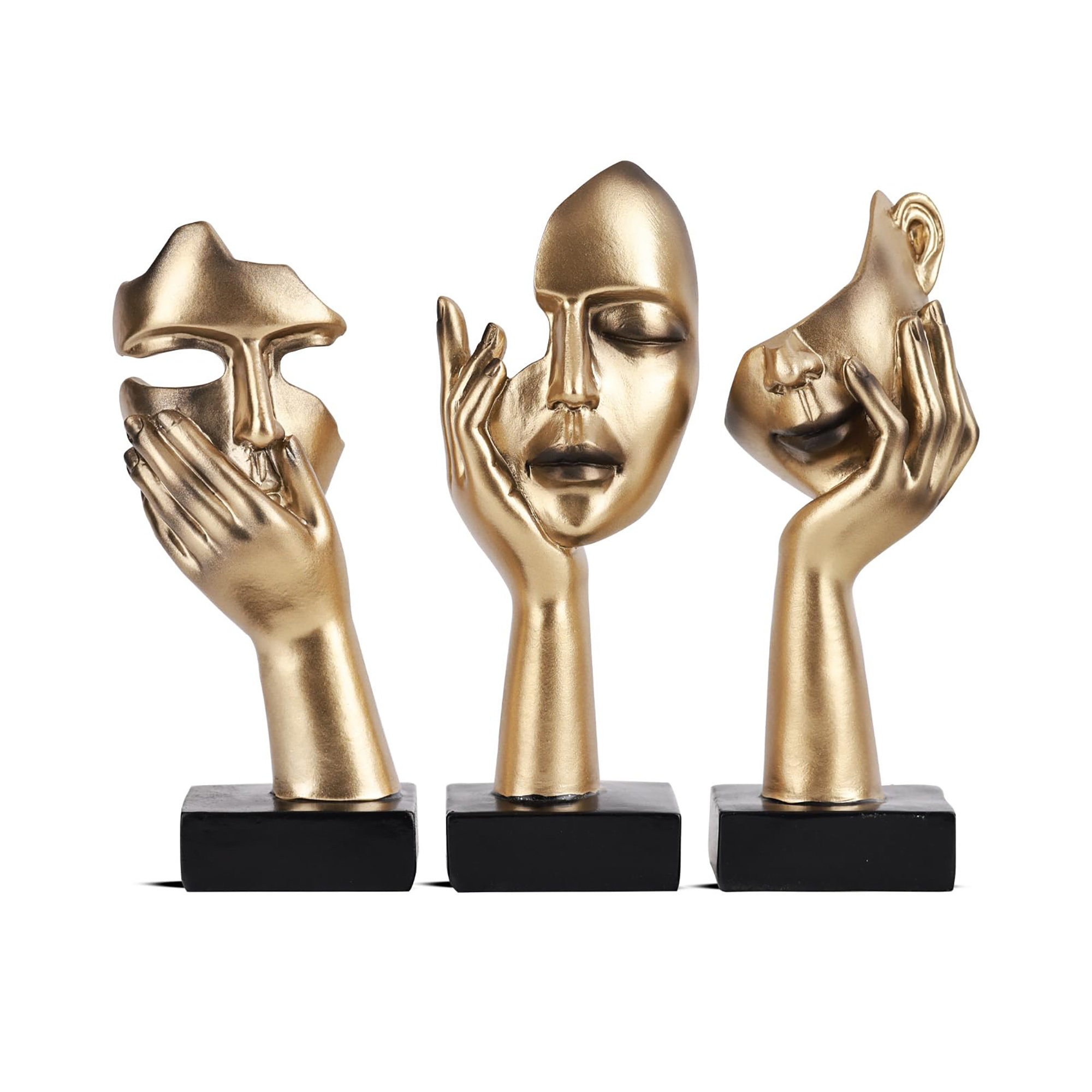 Flash Home Decoration Accent Art Woman Face Statue Collectible Statue ...