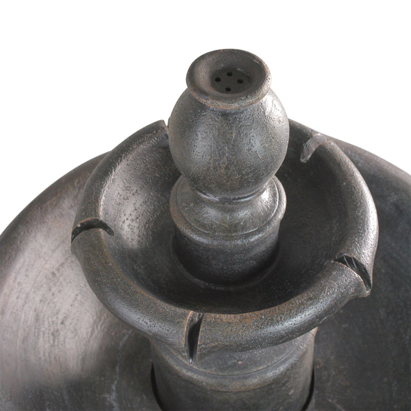 Northlight Seasonal 36" Black Two-Tier Finial Outdoor Garden Water ...