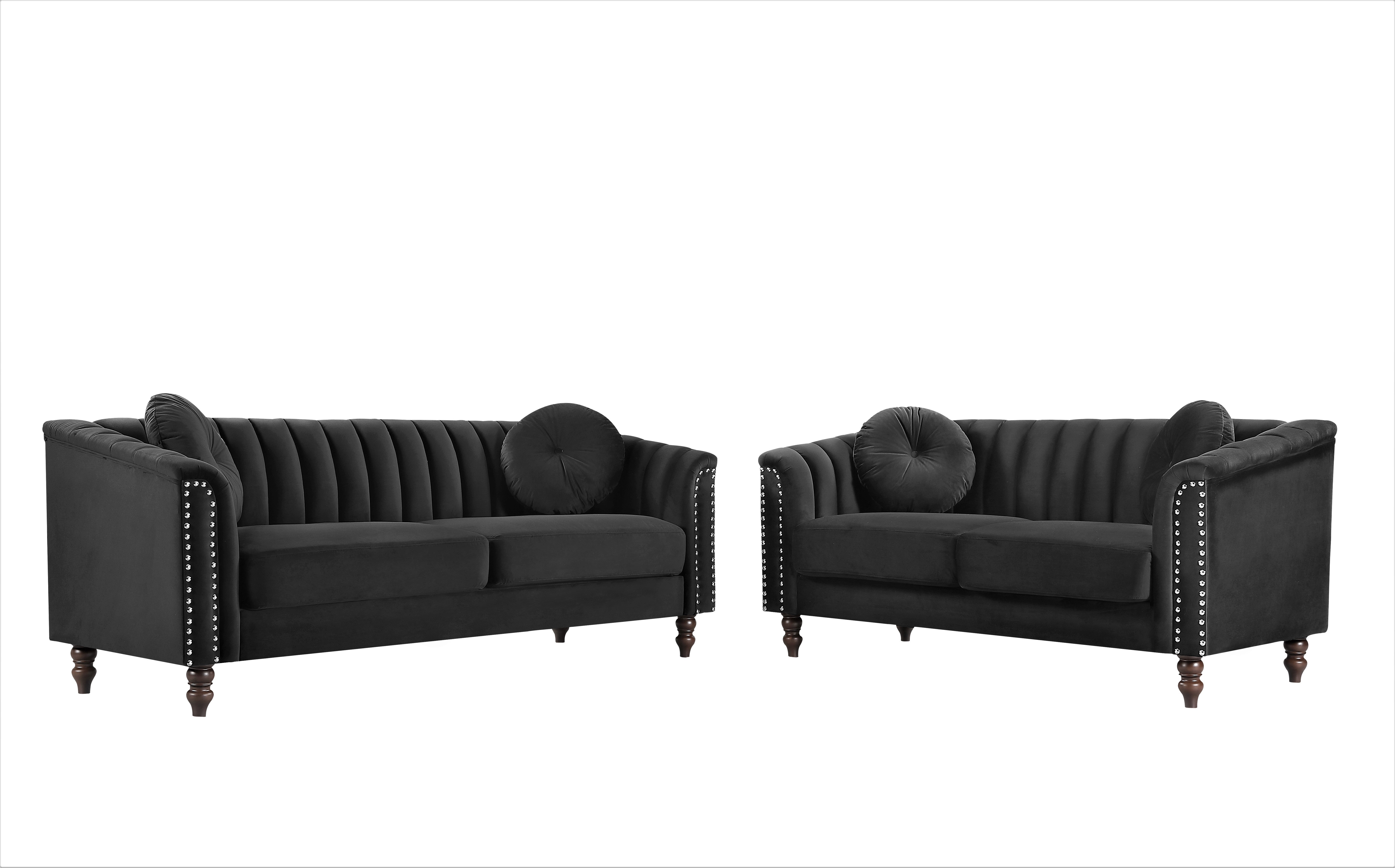 House of Hampton® Drevon 2 Pieces Velvet Living Room Set & Reviews ...