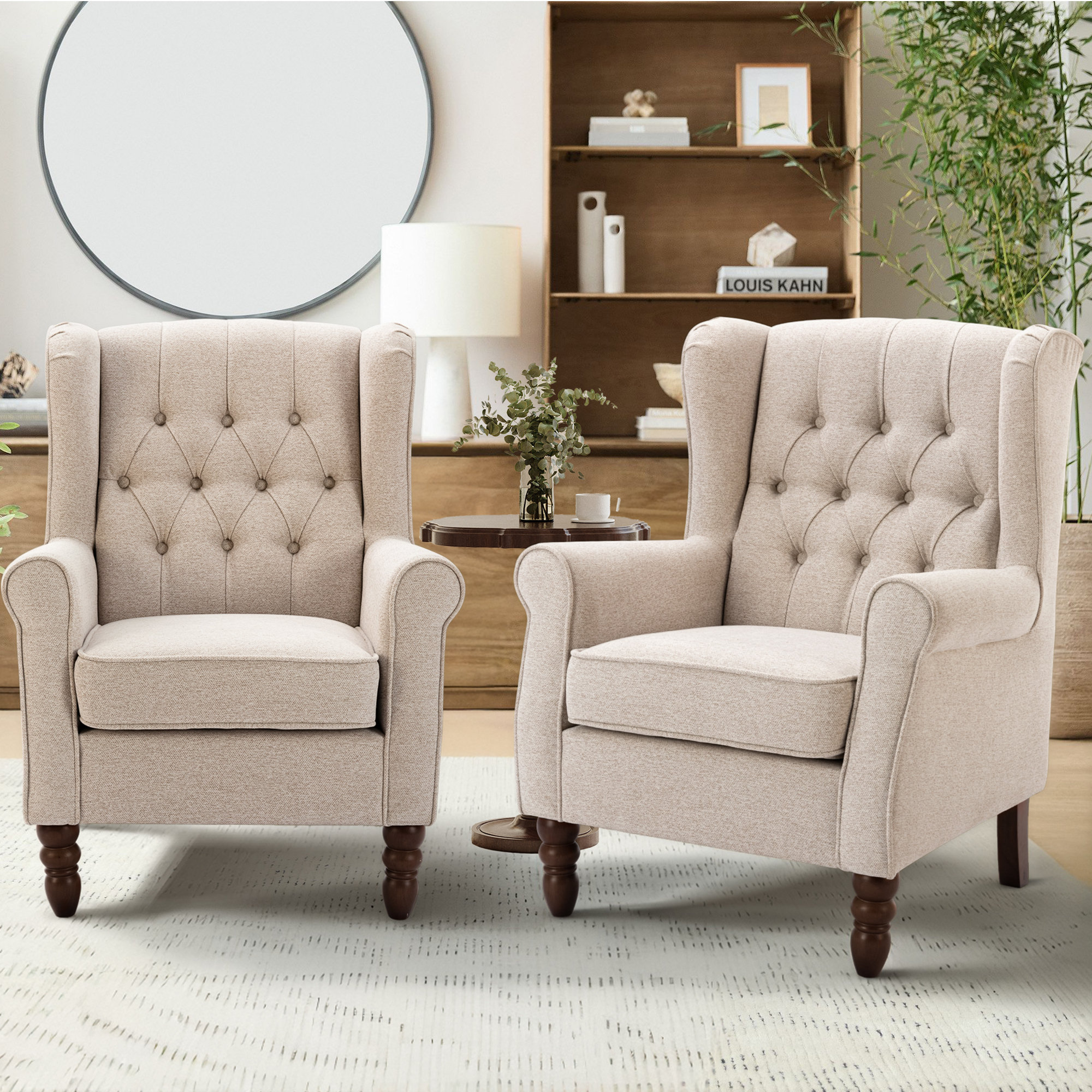 Charlton Home® Angiolino Upholstered Button Tufted Small Accent Chair ...
