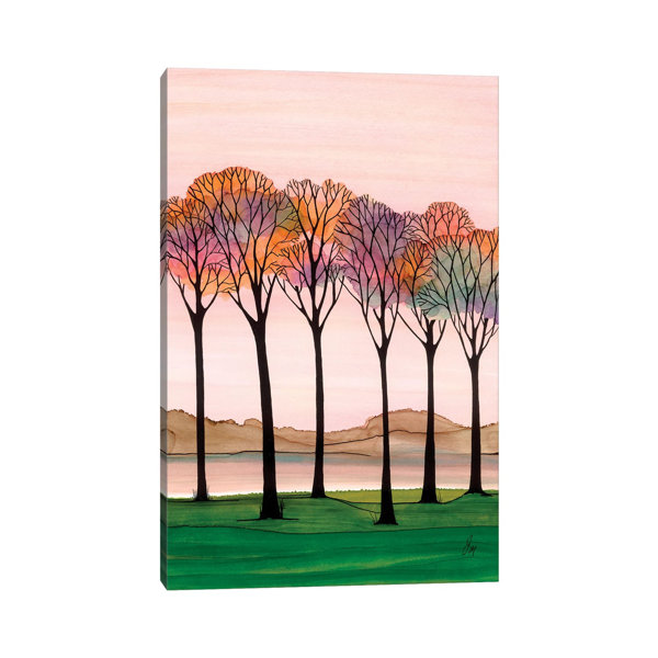 ClassicLiving Rainbow Trees by Jan Matthews - Wrapped Canvas Painting ...