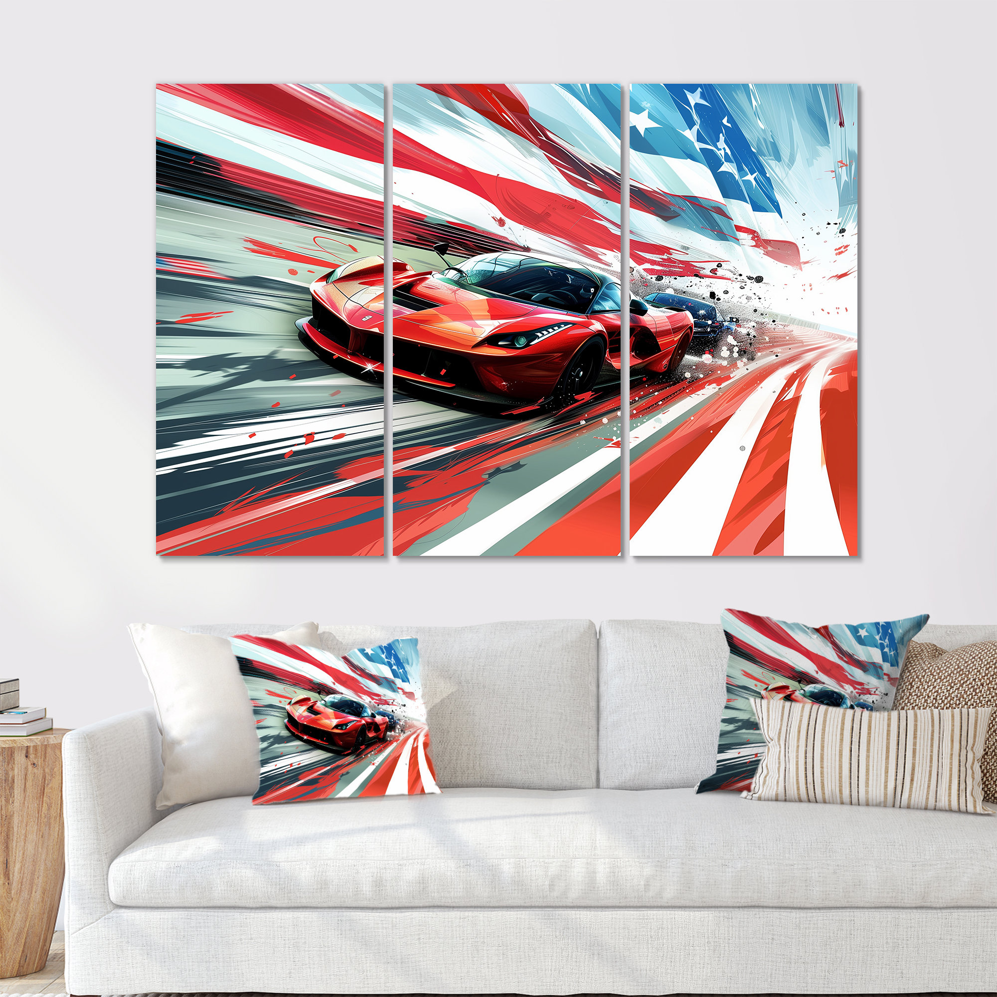 Design Art American Sports Car At The Race Track I - Race Tracks Wall ...