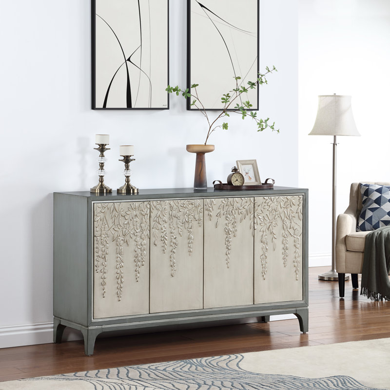 Lark Manor™ Stevensville Grey Four Door Credenza | Wayfair