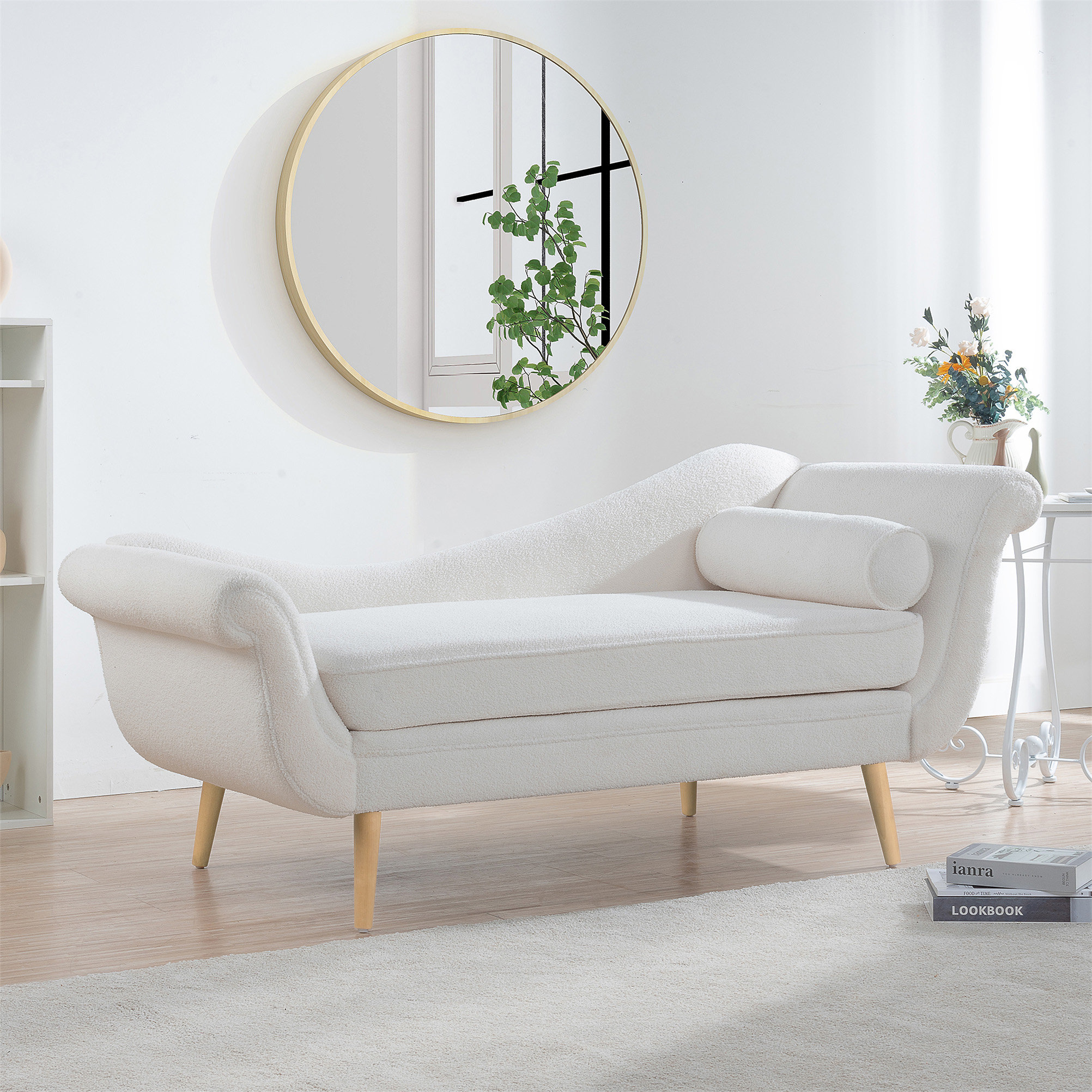 House of Hampton® Chaise Lounge With Scroll Arms | Wayfair