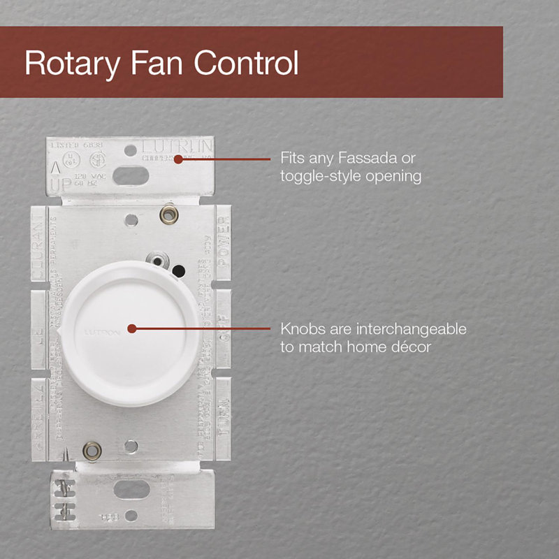 Lutron Rotary On/Off Ceiling Fan Wall Control | Wayfair