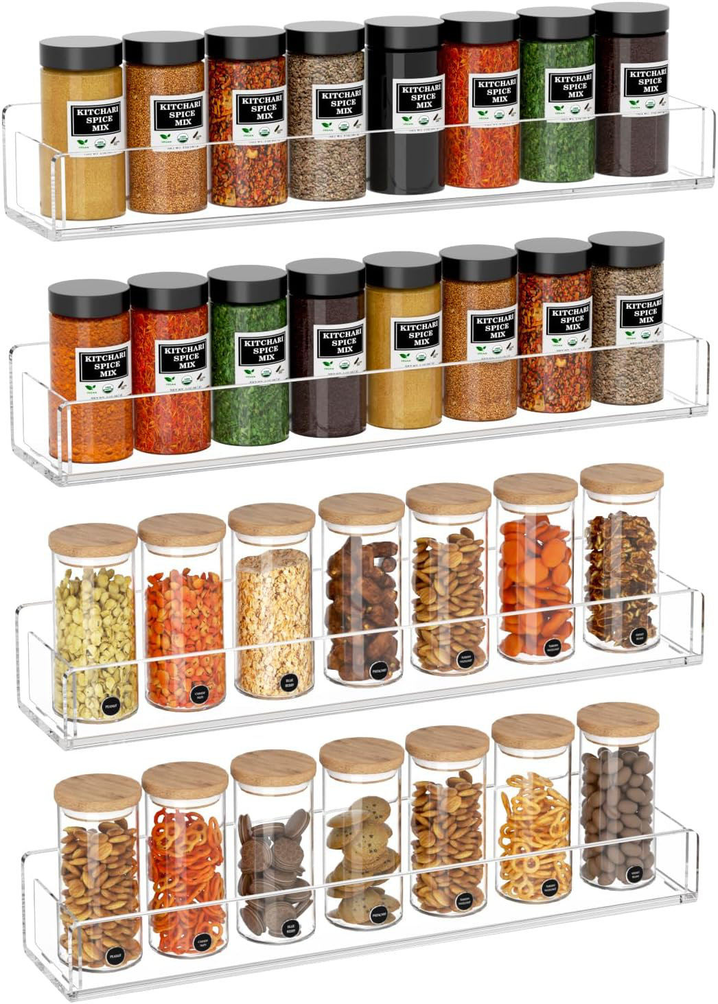 Ivy Bronx Transparent Acrylic Spice Rack Storage Rack | Wayfair