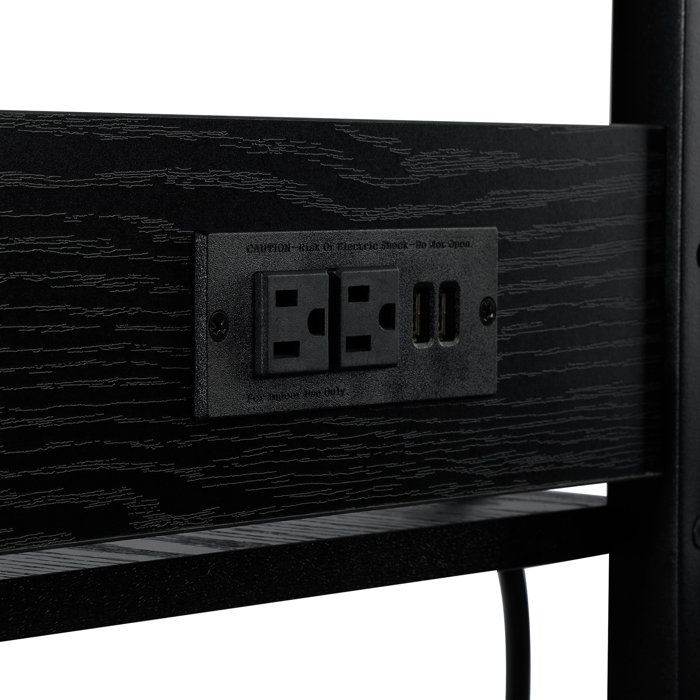 TCMT 3-Tier Rolling Printer Stand Storage Rack Shelf w/ USB and Power ...