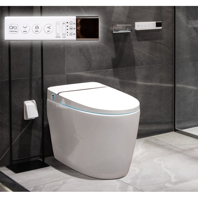 Euroto Newest Elongated Tankless Smart Toilet with Dual-Flush & Reviews ...
