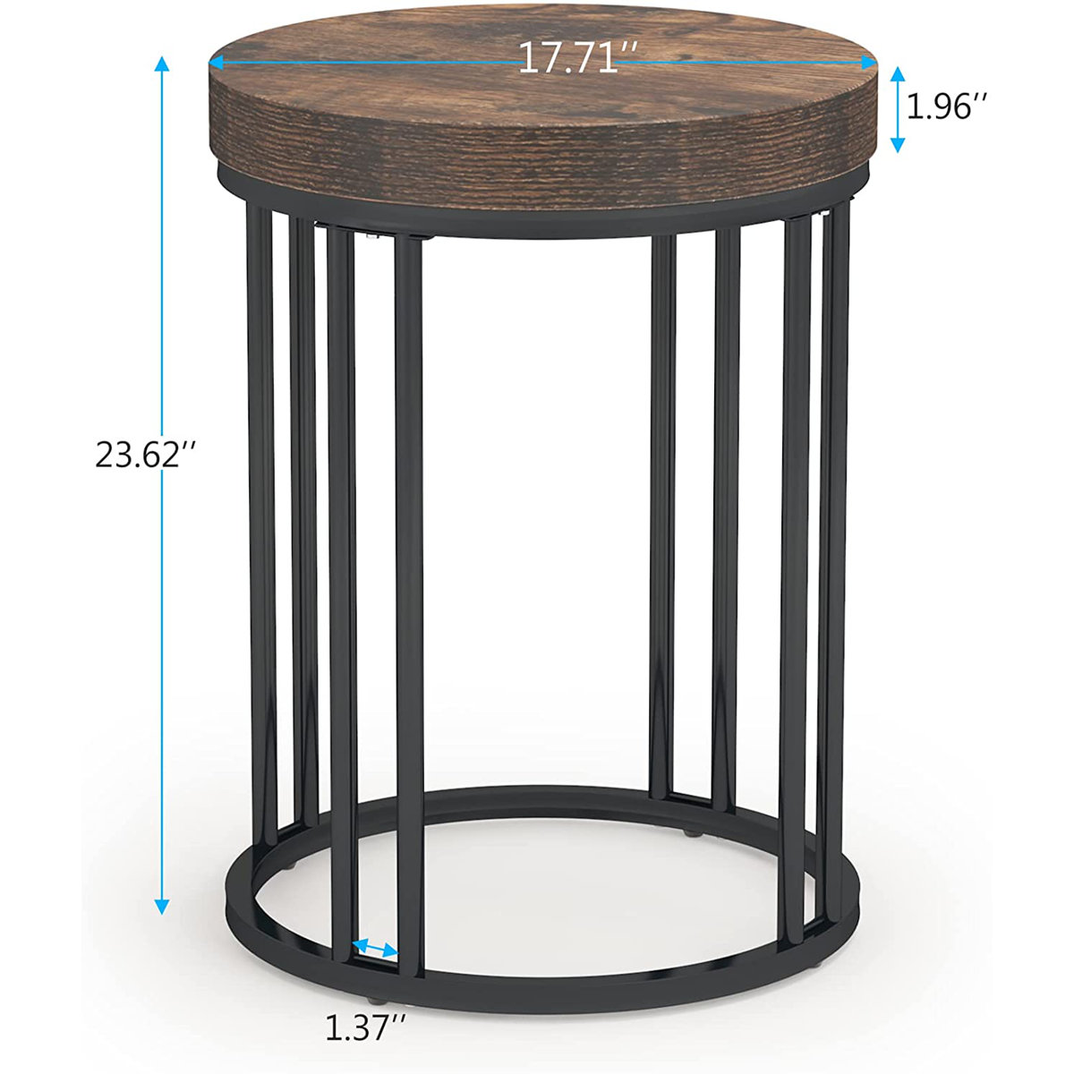 17 Stories Jotham Side Table, Round End Table for Living Room, Bedroom ...