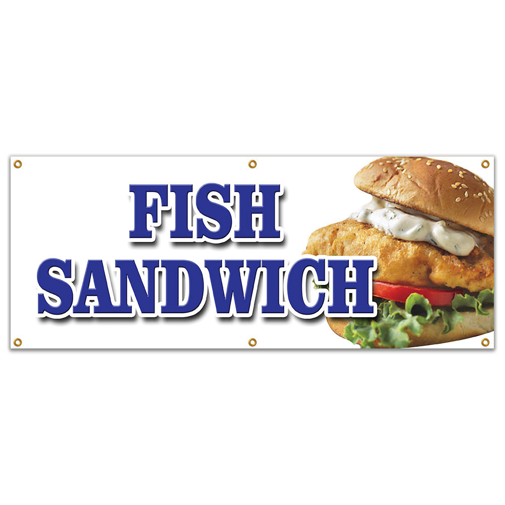 SignMission Fish Sandwich Banner Sign | Wayfair