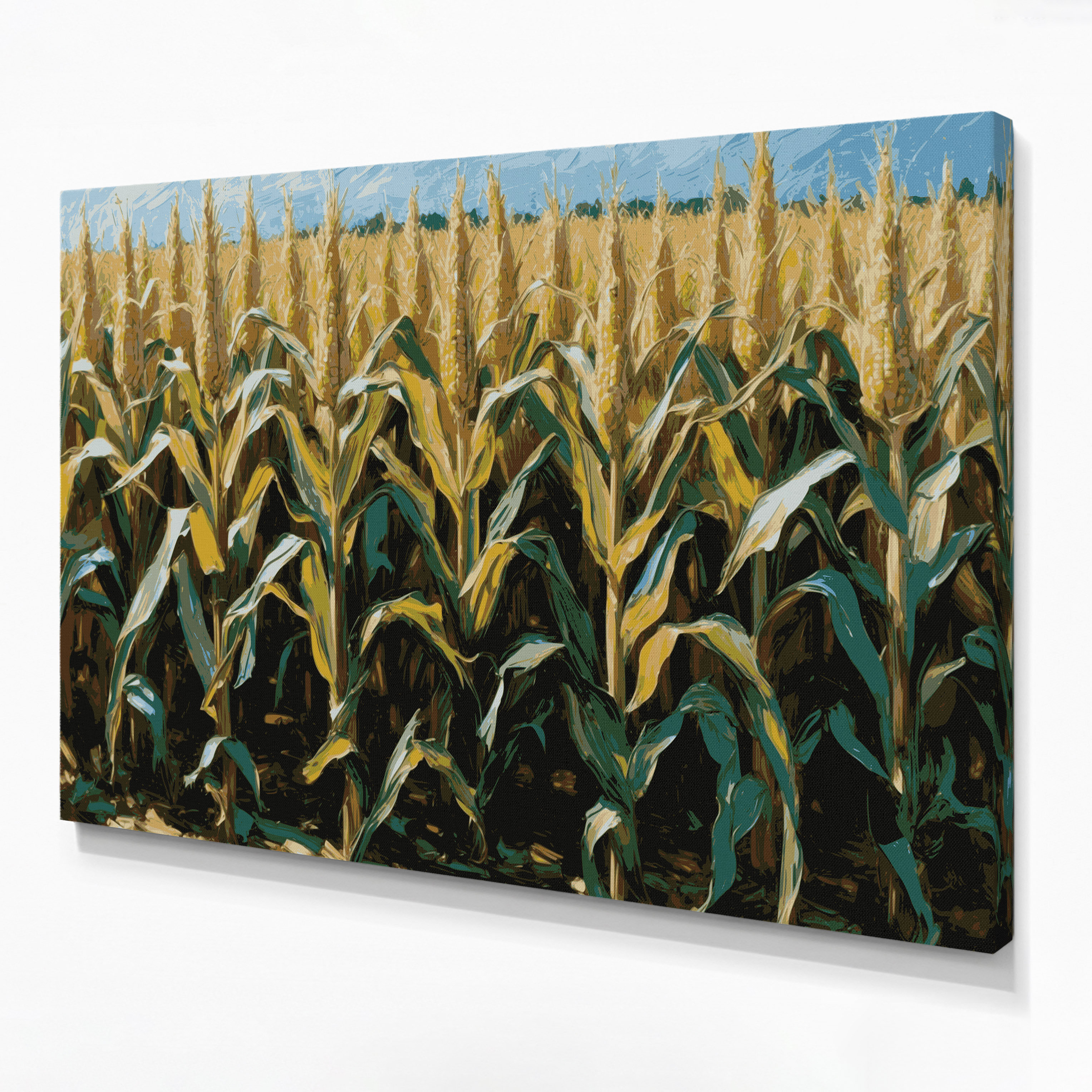 One Allium Way® Farm Corn Stalks Brown Canvas Wall Art | Wayfair