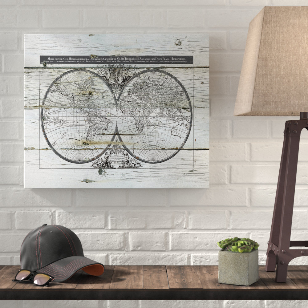 Williston Forge World Map Hemispheres - Print & Reviews | Wayfair