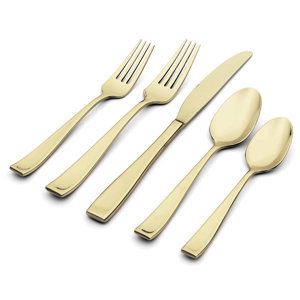 Oneida Moda Satin Champagne 20 Piece Fine Flatware Set & Reviews | Wayfair