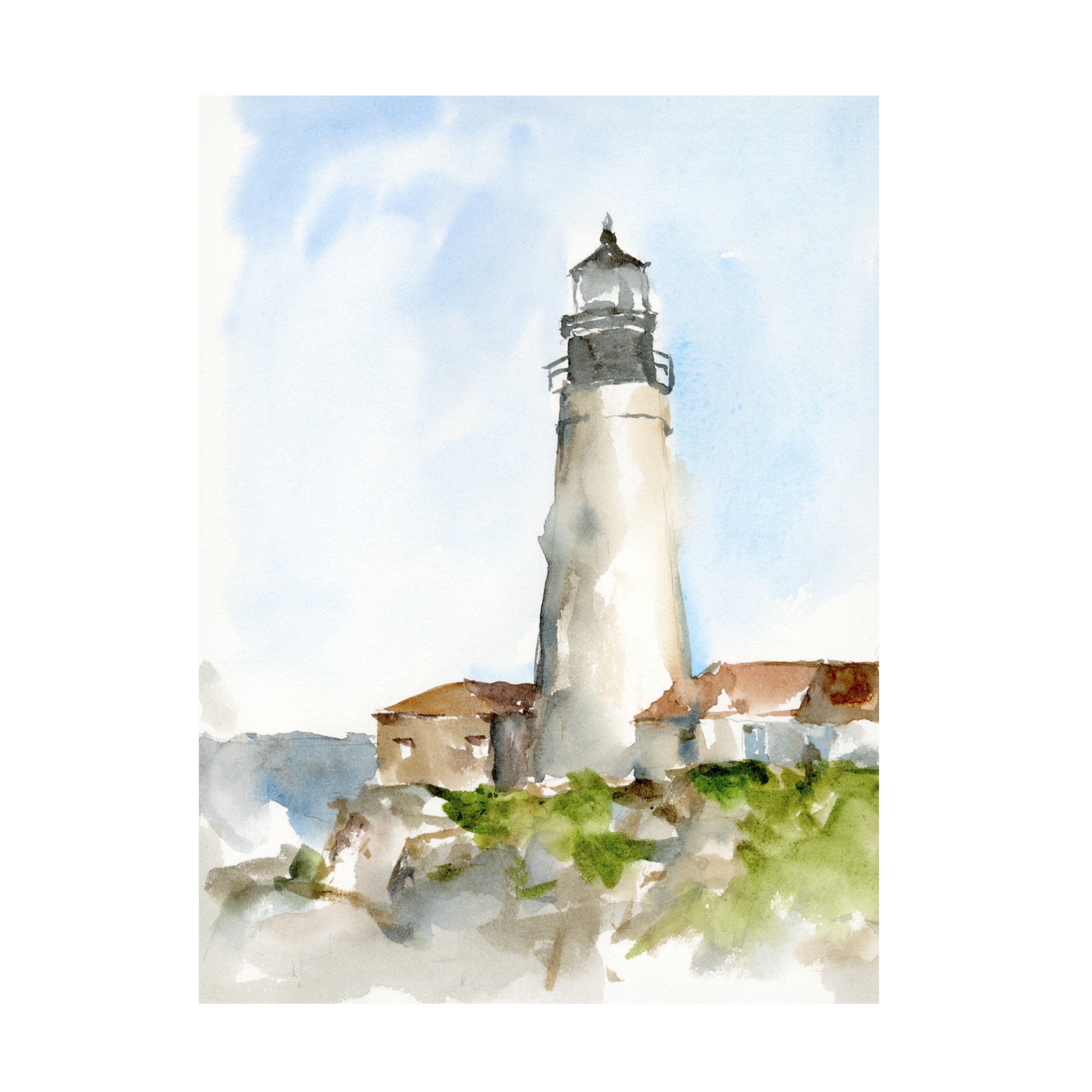 Breakwater Bay Plein Air Lighthouse Study II On Canvas by Ethan Harper ...