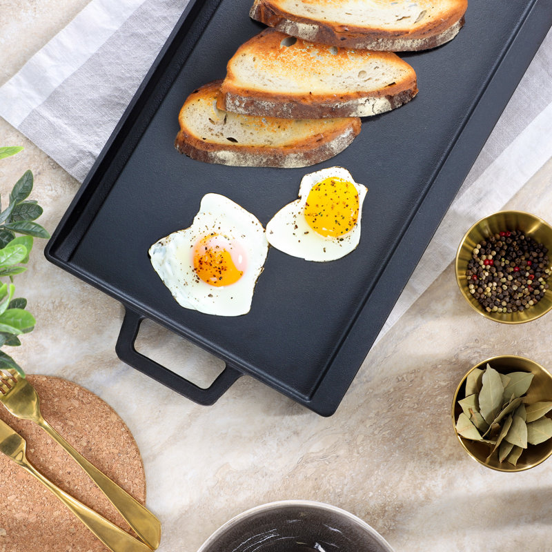 Martha Stewart 17 Inch Rectangular Preseasoned Cast Iron Reversible ...