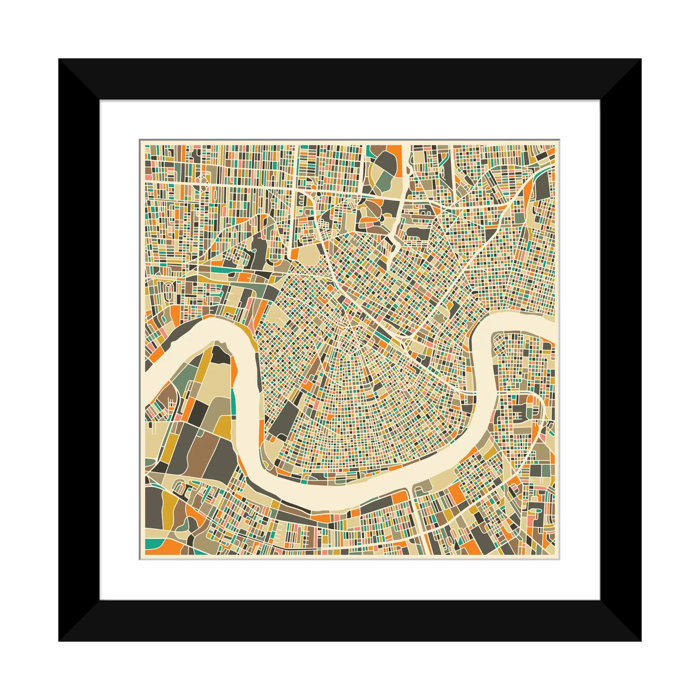 Bless international Abstract City Map Of New Orleans On Canvas by ...