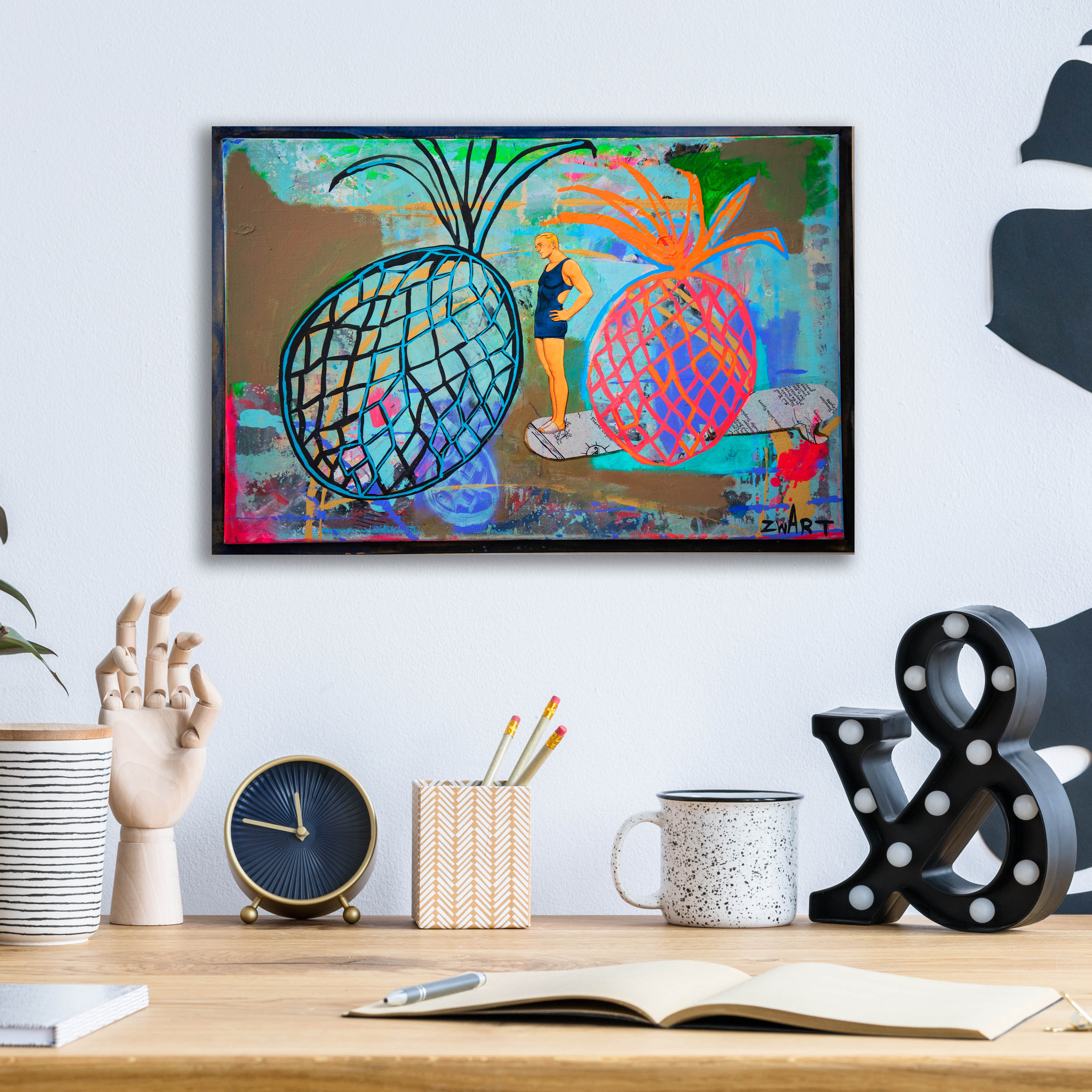 Bay Isle Home™ '1115 Pineapple Boarder' by Zwart, Acrylic Glass Wall ...