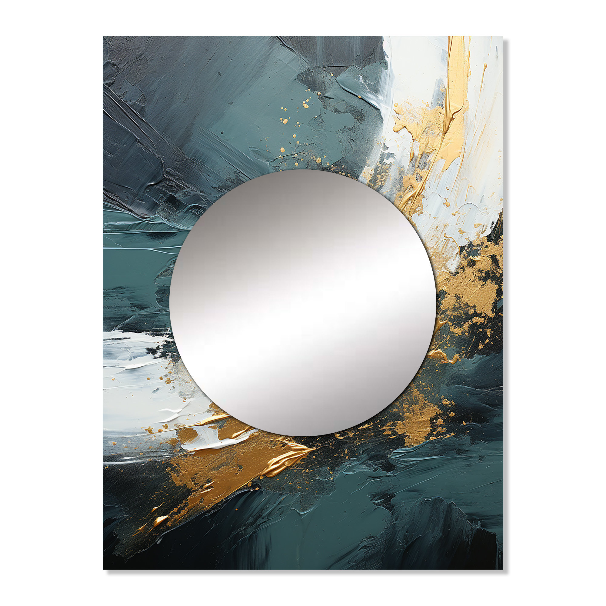 East Urban Home Inguna Gold and green abstract marble waterfall III ...