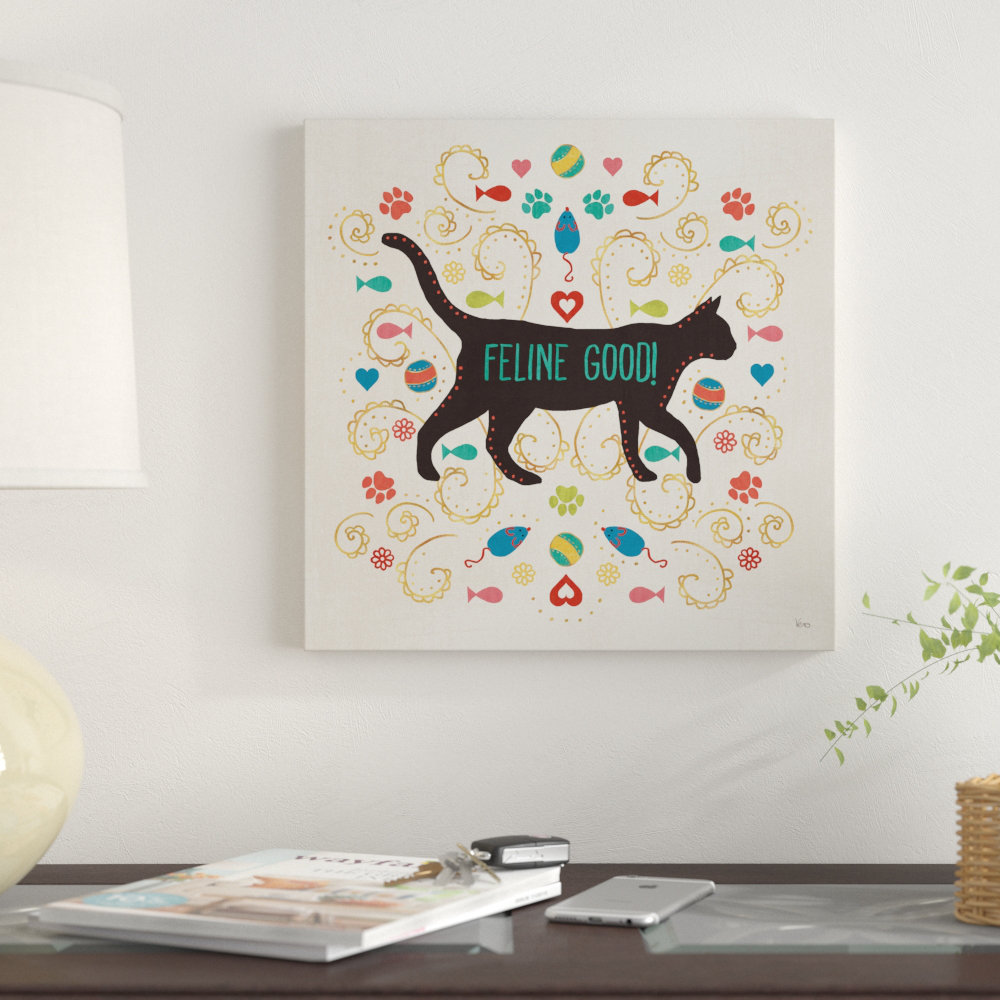Winston Porter 'Otomi Cats II' Graphic Art Print on Wrapped Canvas ...