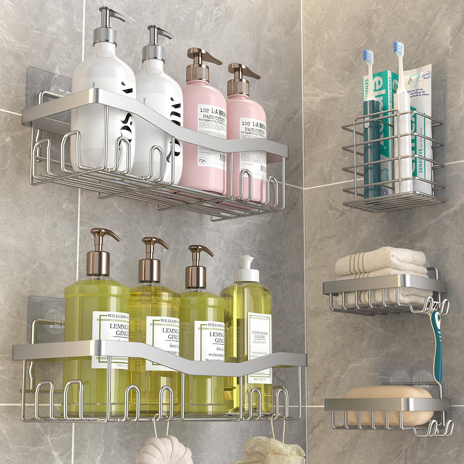 Rebrilliant Shower Caddy, Shower Organizers [5-Pack], Rustproof ...