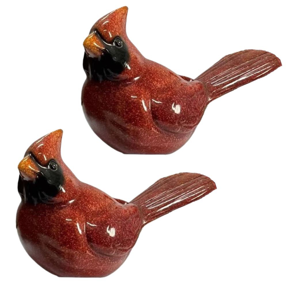 Red Barrel Studio® "2-PC Set" ICE ARMOR 9"W Male Cardinal Figurine ...