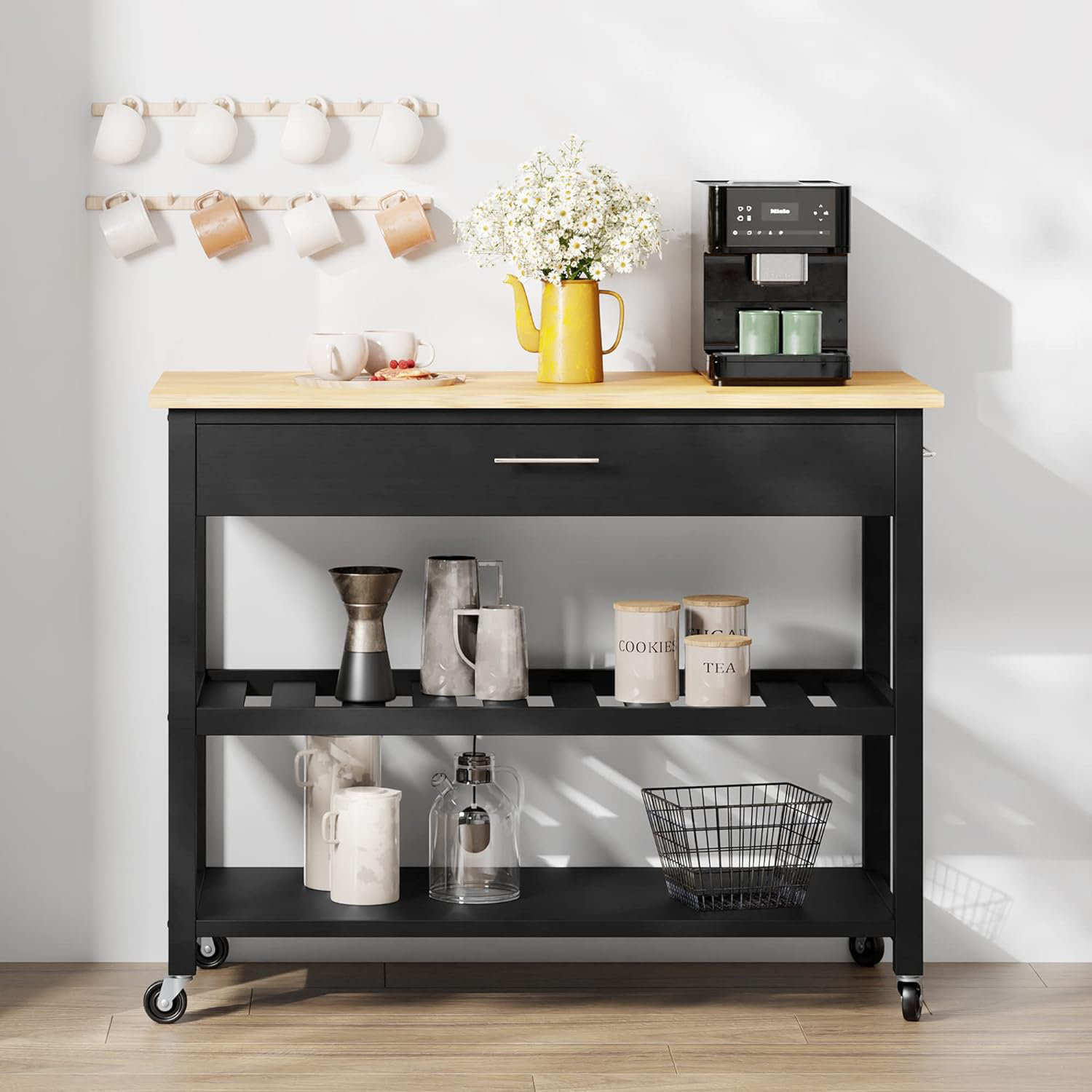 Winston Porter Kitchen Island Cart With Storage,Rolling Kitchen Island ...